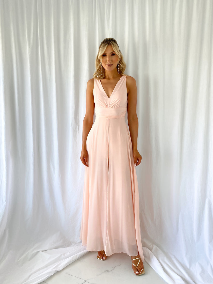 Jumpsuit with a cape - Light Pink – mykindofdress